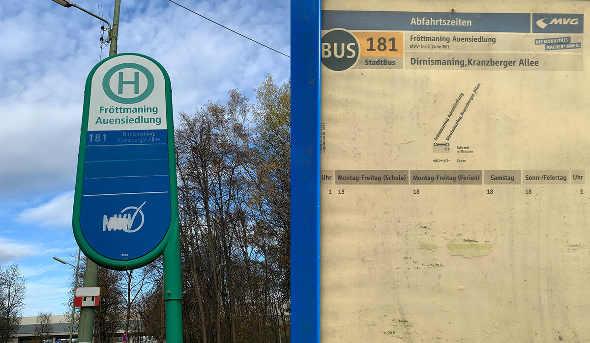 Das ist Münchens einzige Bushaltestelle, an der der Bus nur einmal hält