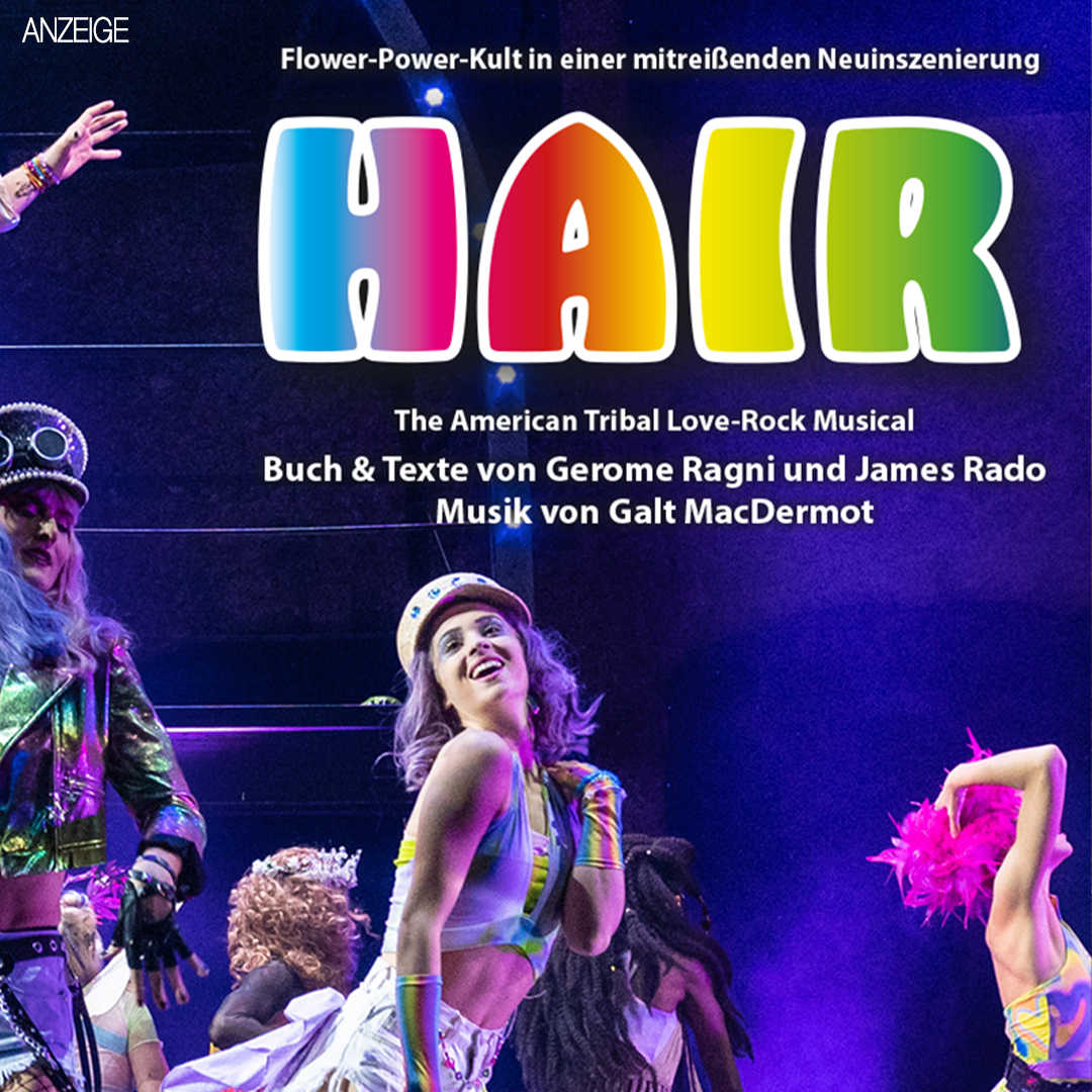 Das Deutsche Theater präsentiert von 14.–30.07.2023 das Musical Hair